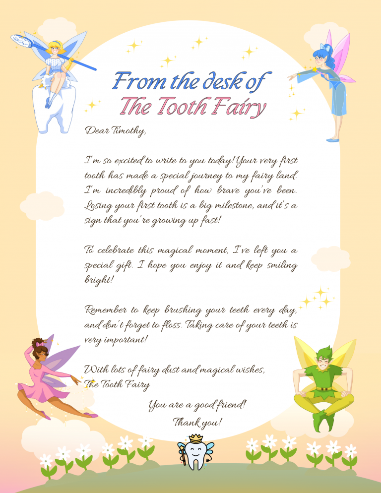 Tooth Fairy Angels Letters | tooth fairy angels