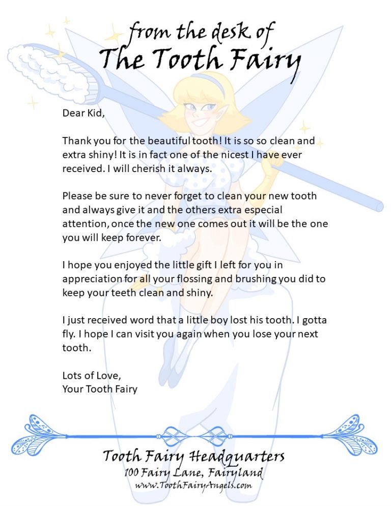 Tooth Fairy Angels Letters | Tooth Fairy Angels. Personalized Letters ...